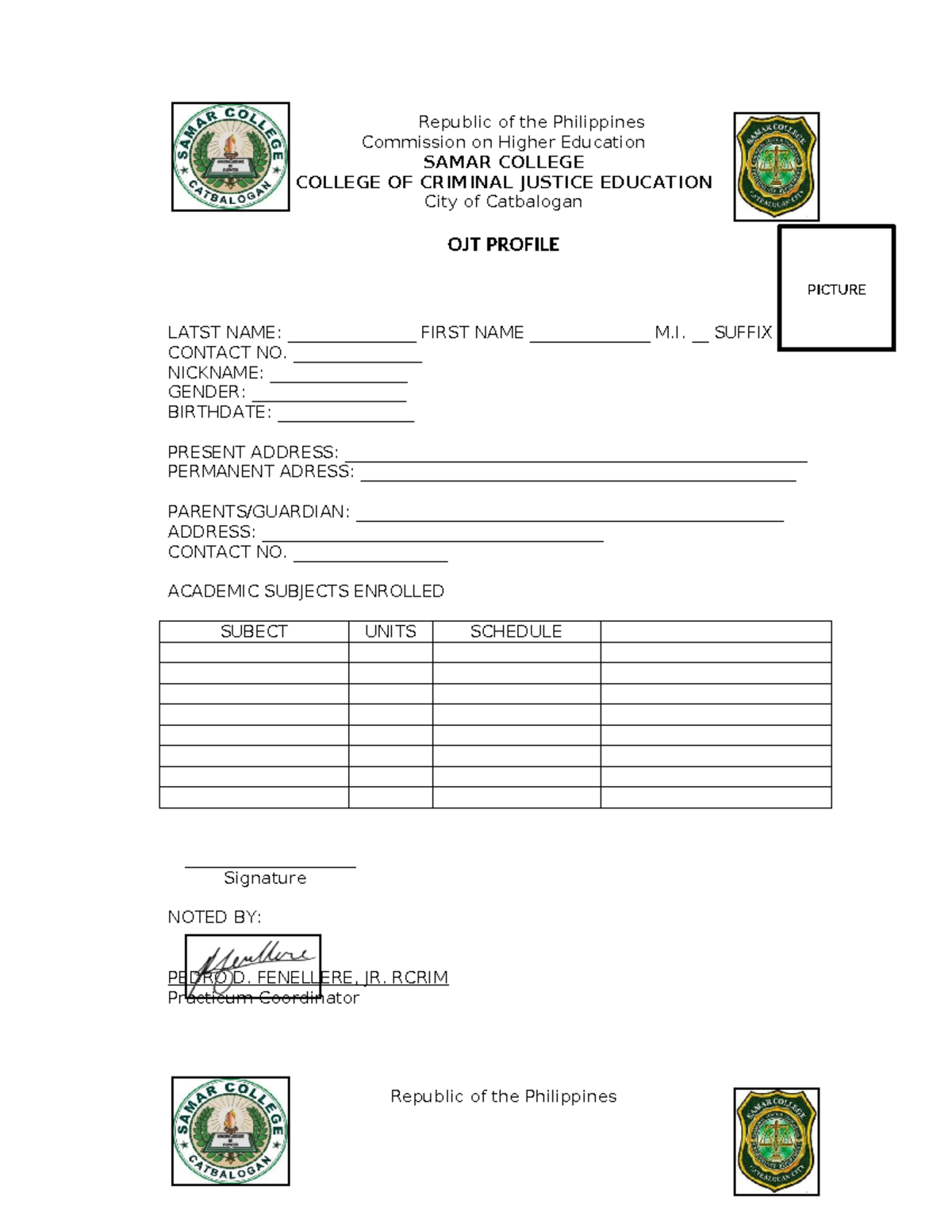 Daily Journal Template for OJT - Samar College CCJE - Studocu