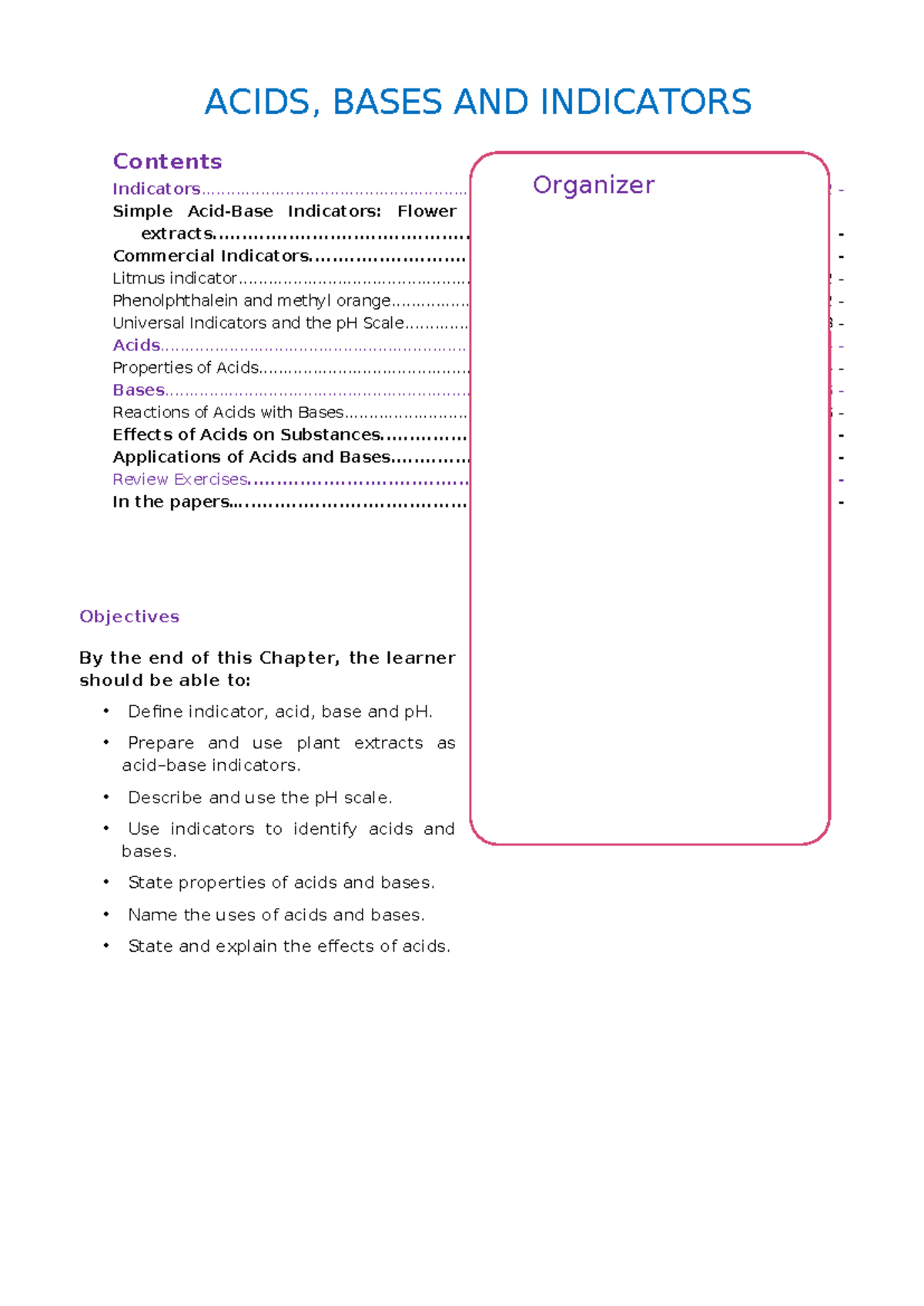 1.3 Acids, Bases, and Indicators: Comprehensive Study Guide - Studocu