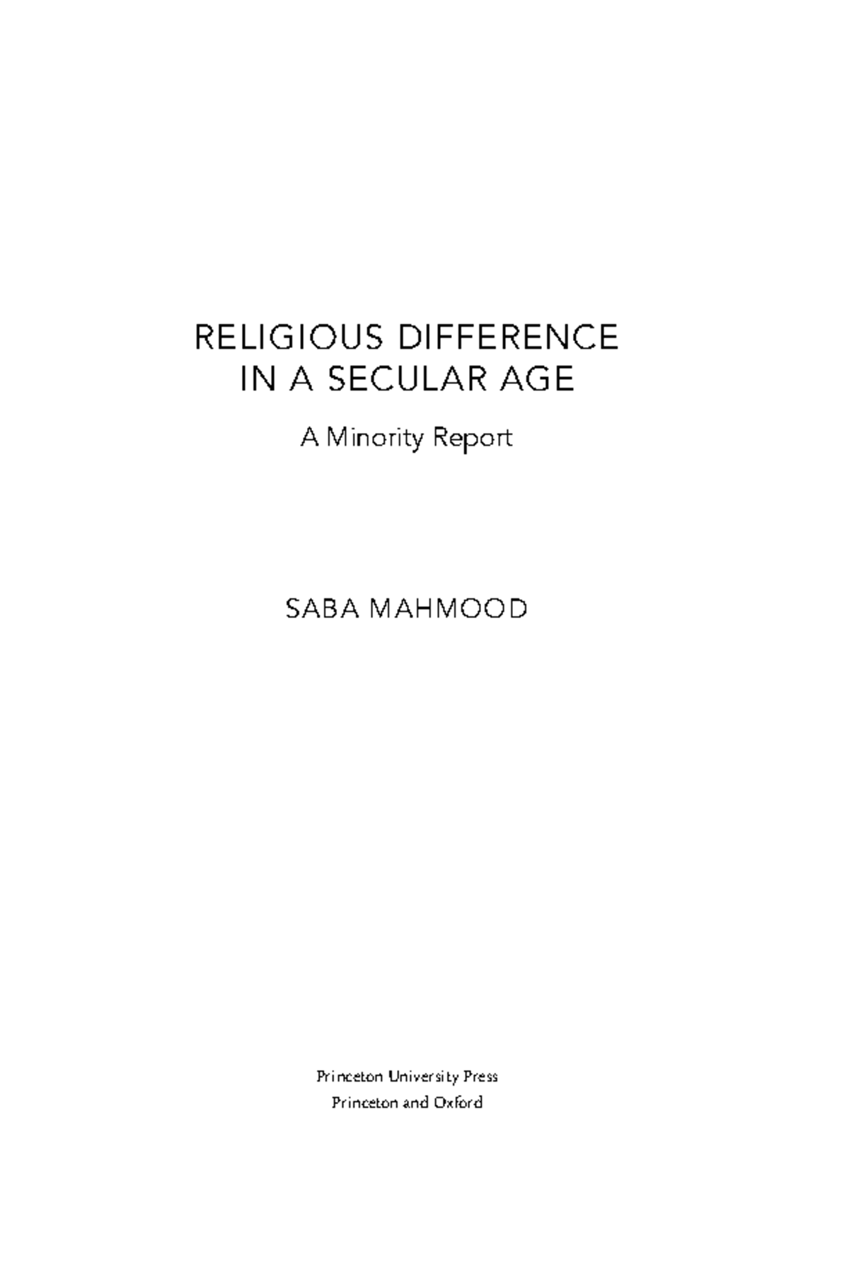 Religious Difference and Secular Governance in Modern Egypt: A Study on ...