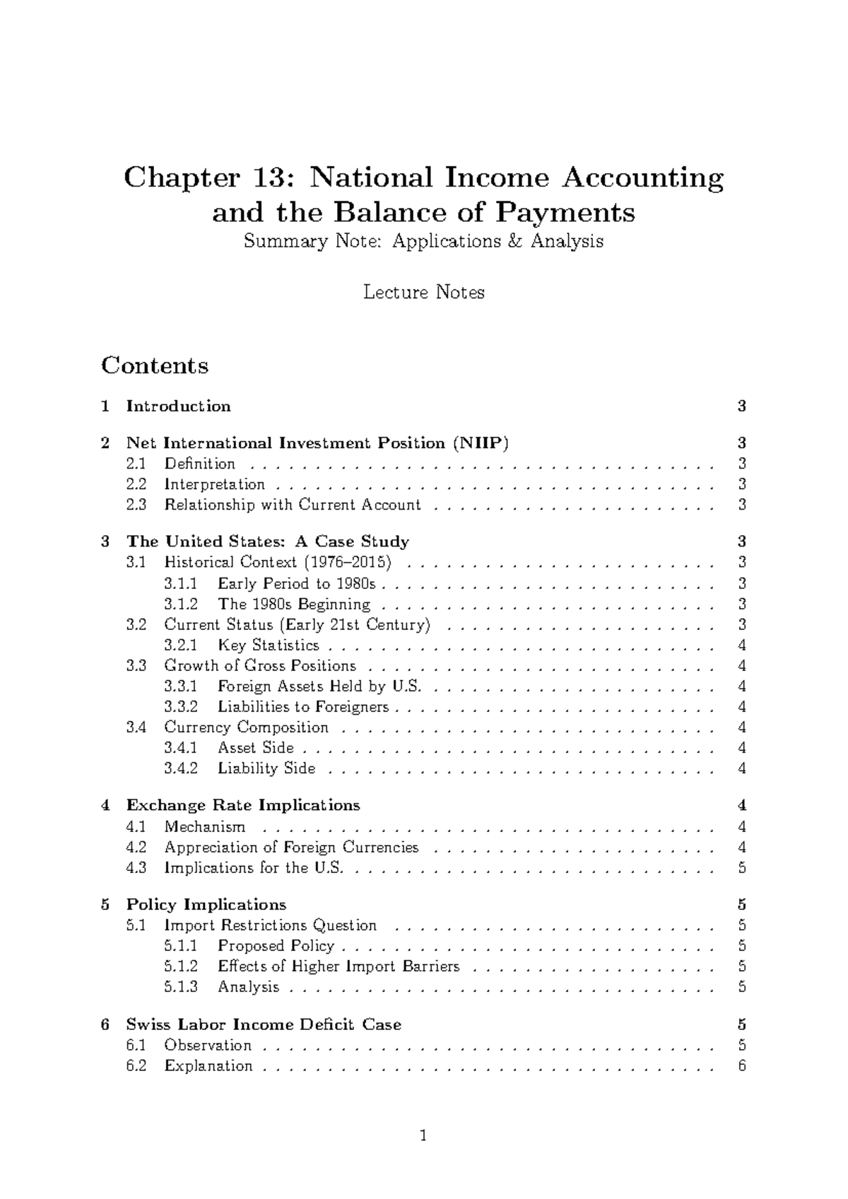 Chapter 13: National Income Accounting & Balance of Payments Lecture ...