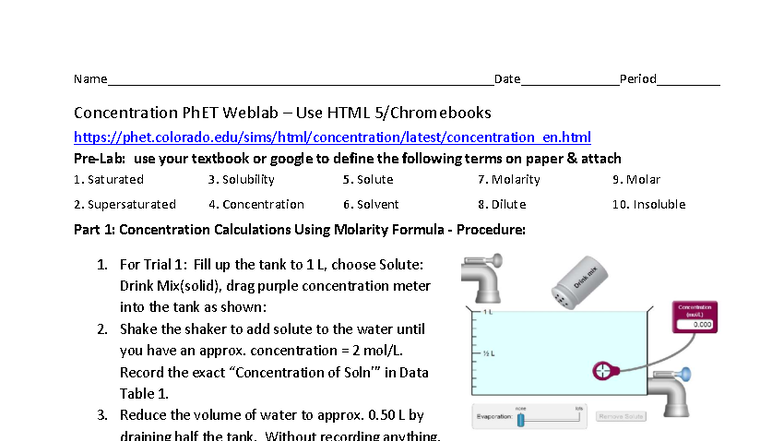 Concentration Calculations and Molarity Analysis - CHEM 101 - Studocu