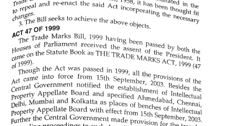 Trademark Notes: Understanding the Trade Marks Act, 2003 (ACT 47) - Studocu