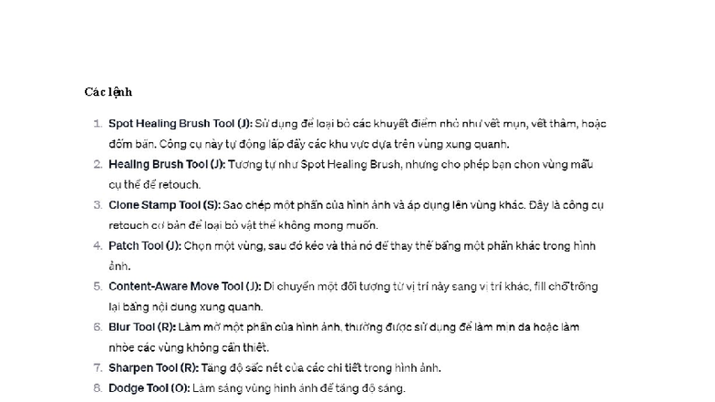 Bài 6: Hướng dẫn Retouch trong PTS - Các lệnh xóa người trong ảnh - Studocu