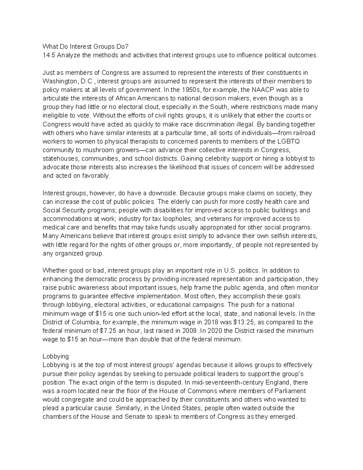Understanding Interest Groups and Their Lobbying Tactics in U.S ...