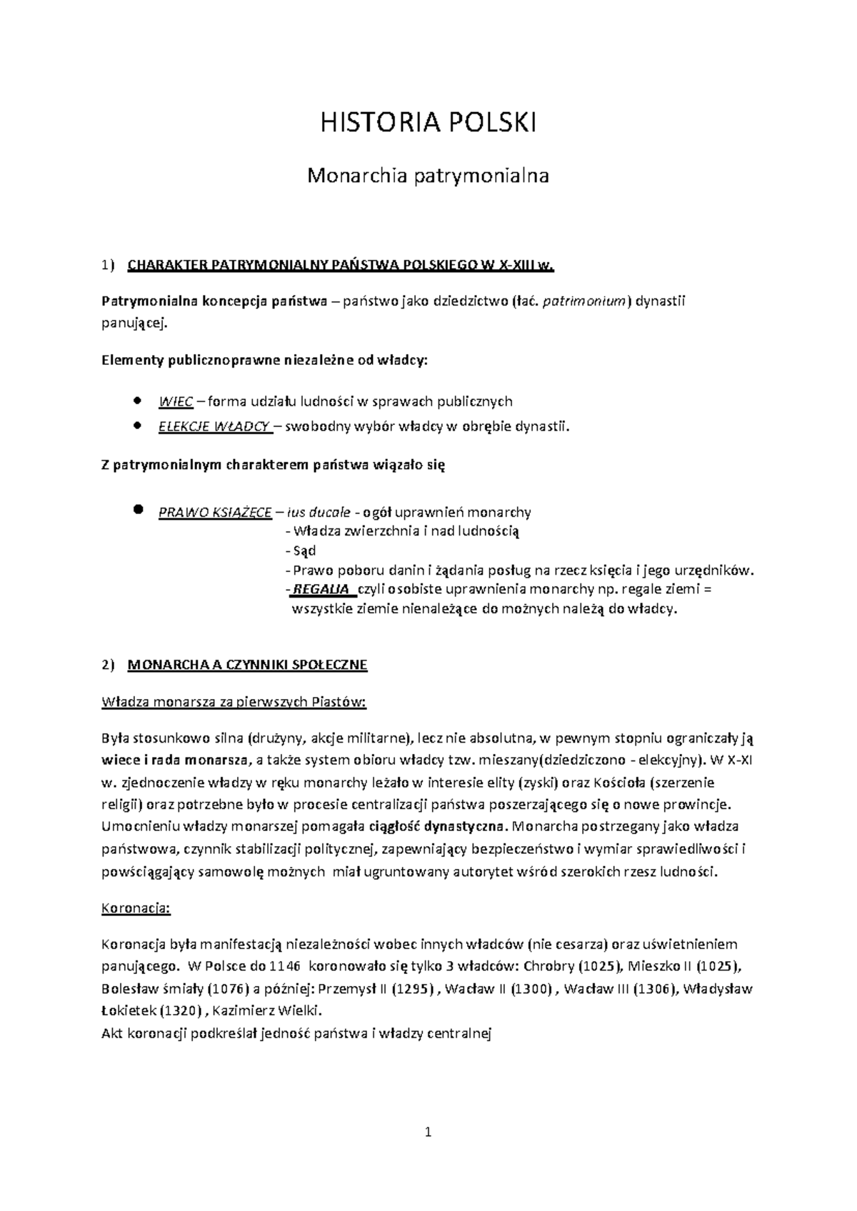 Bardach skrypt - HISTORIA CHARAKTER PATRYMONIALNY PAOSTWA POLSKIEGO W koncepcja paostwa paostwo ...