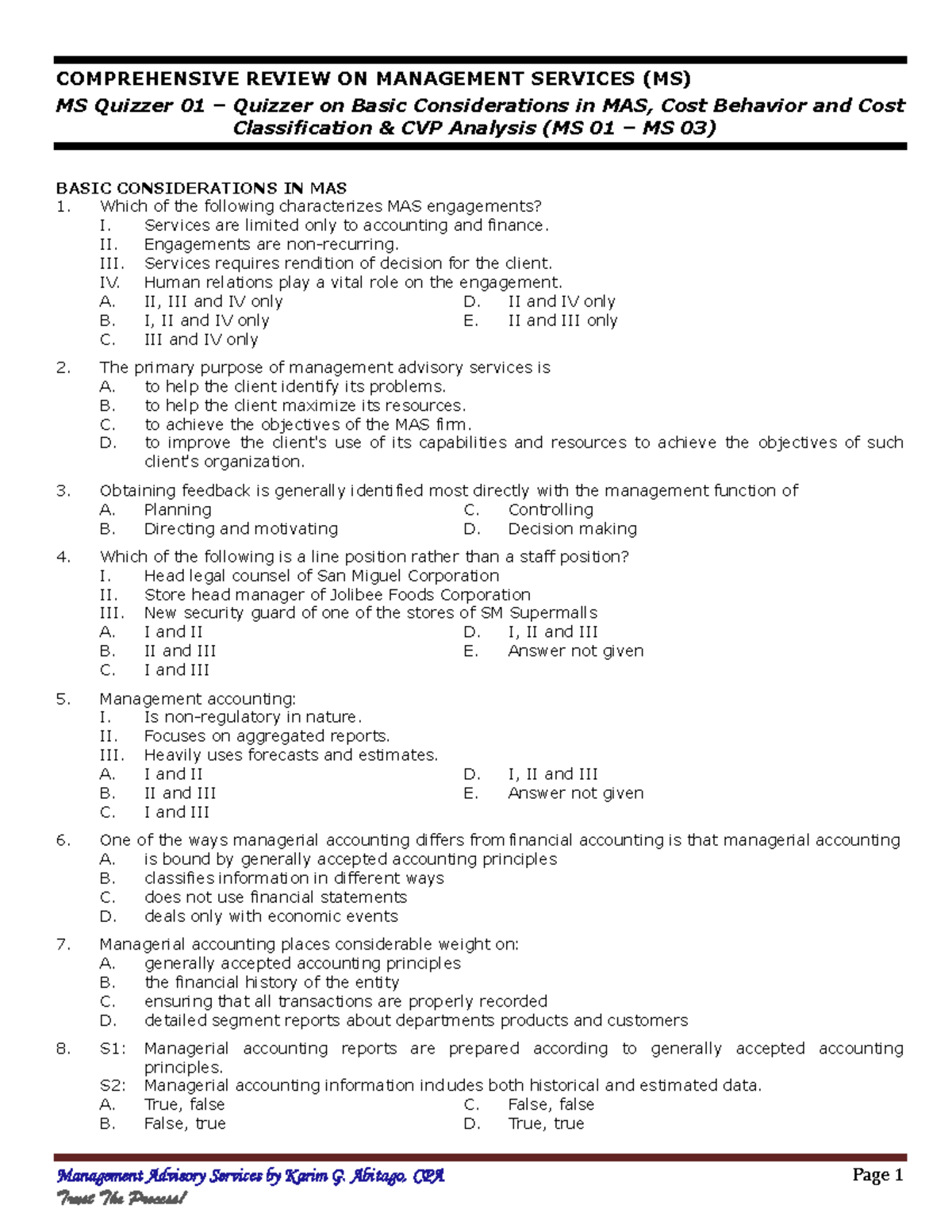 Q01 MS Quizzer 01 MS 01 MS 03 - Management Advisory Services by Karim G ...