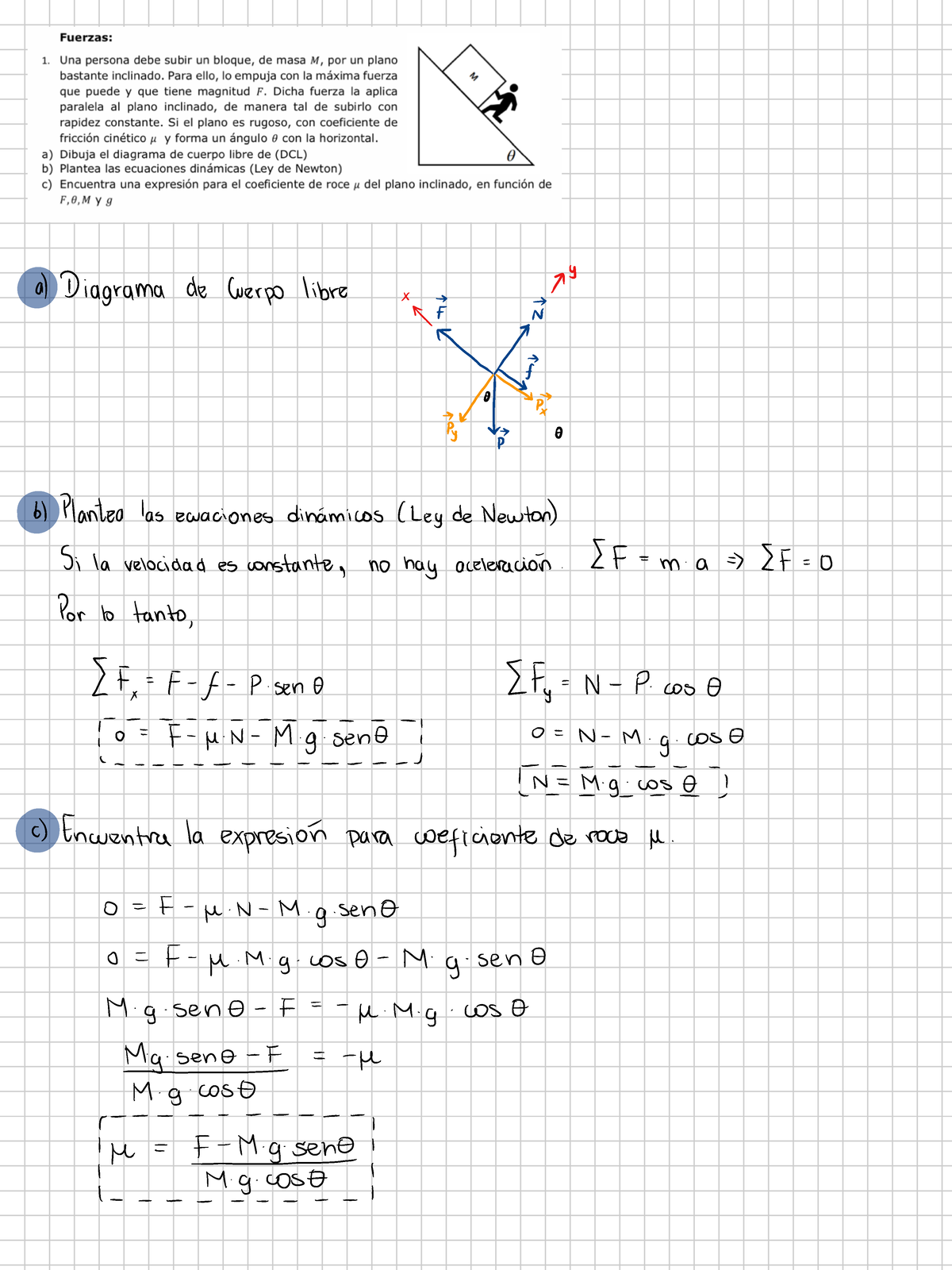 Tarea 2 fuerzas, torque, trabajo y energía - Fuerzas: 1. Una persona ...