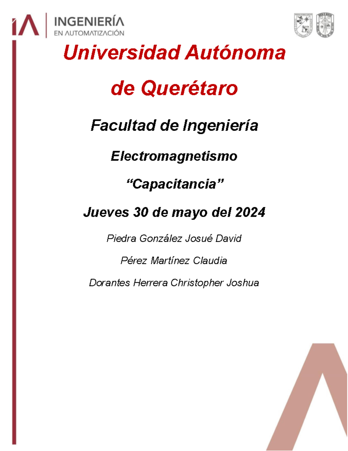 Estudio sobre la Capacitancia en Ingeniería Eléctrica - EMG101 - Studocu