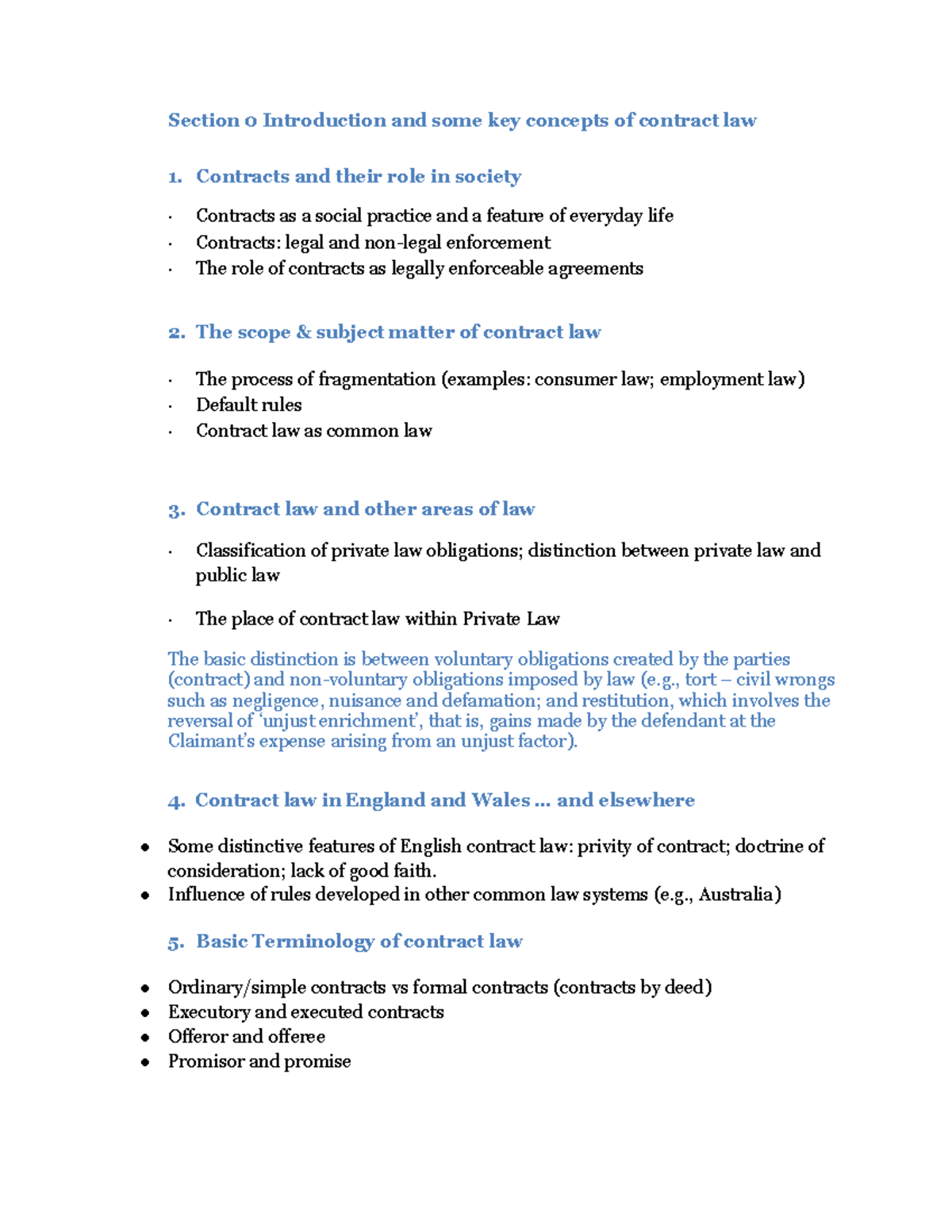 Contracts Combined Notes: Key Concepts and Legal Frameworks - Studocu