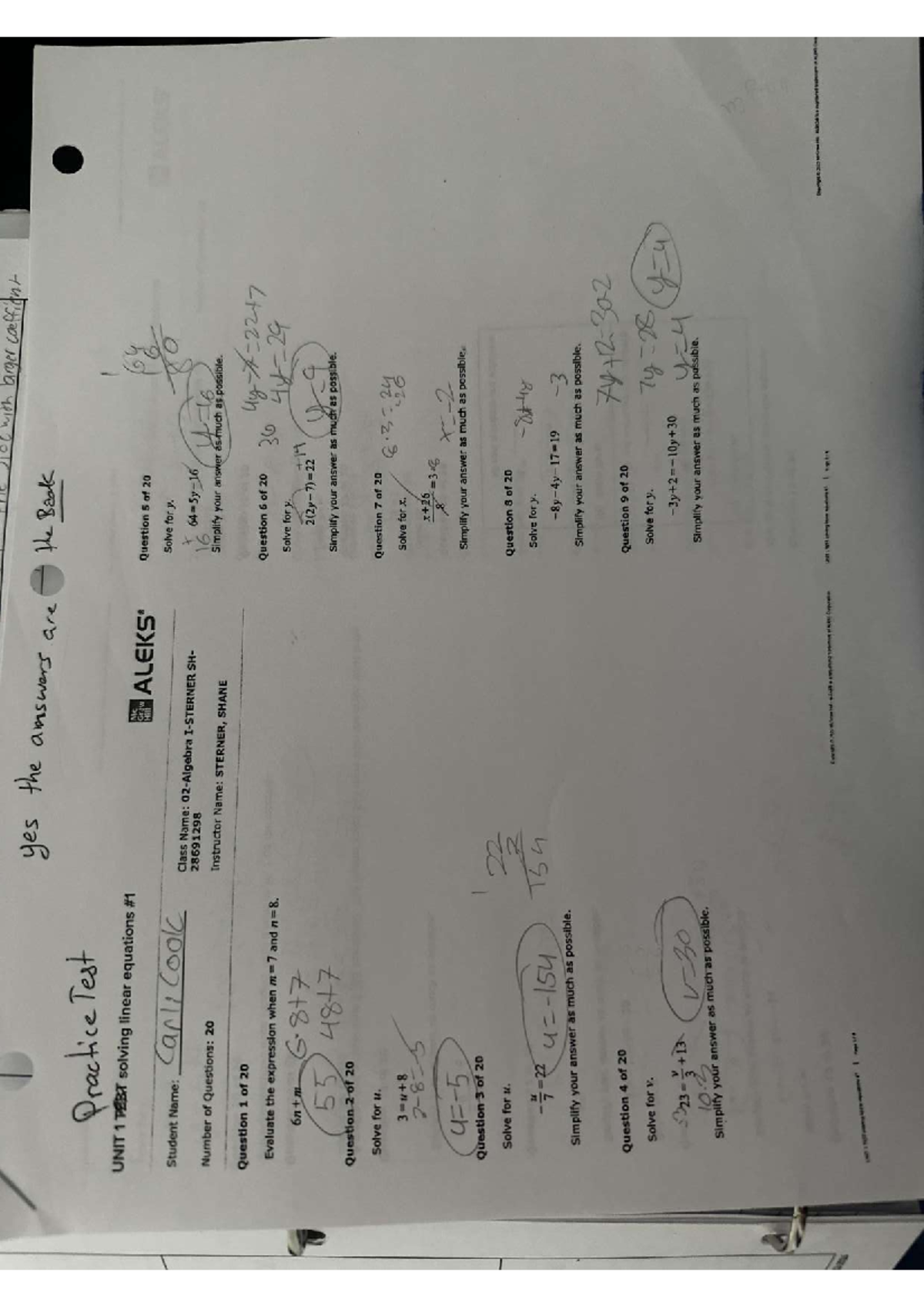 Math 2869 Final Exam Practice Test: Solving Linear Equations - Studocu