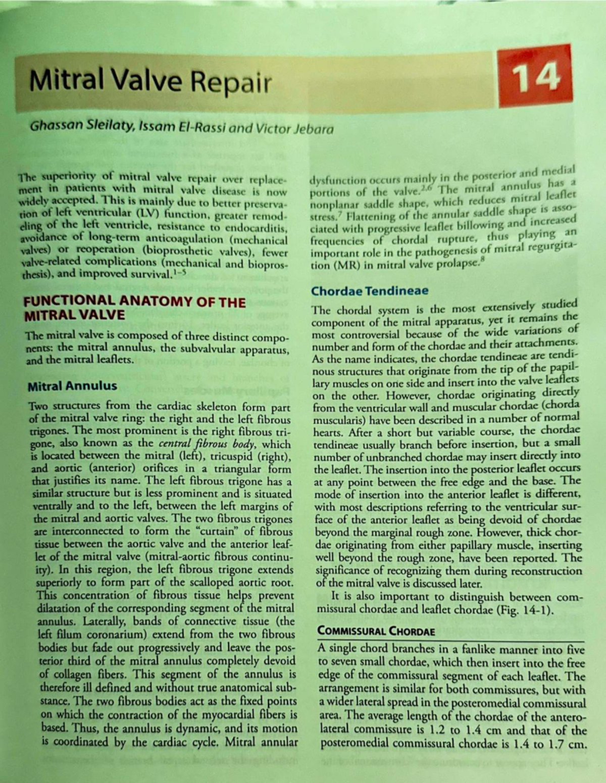 Mitral Valve Repair: Insights and Techniques for Cardiac Surgery (14) - Studocu