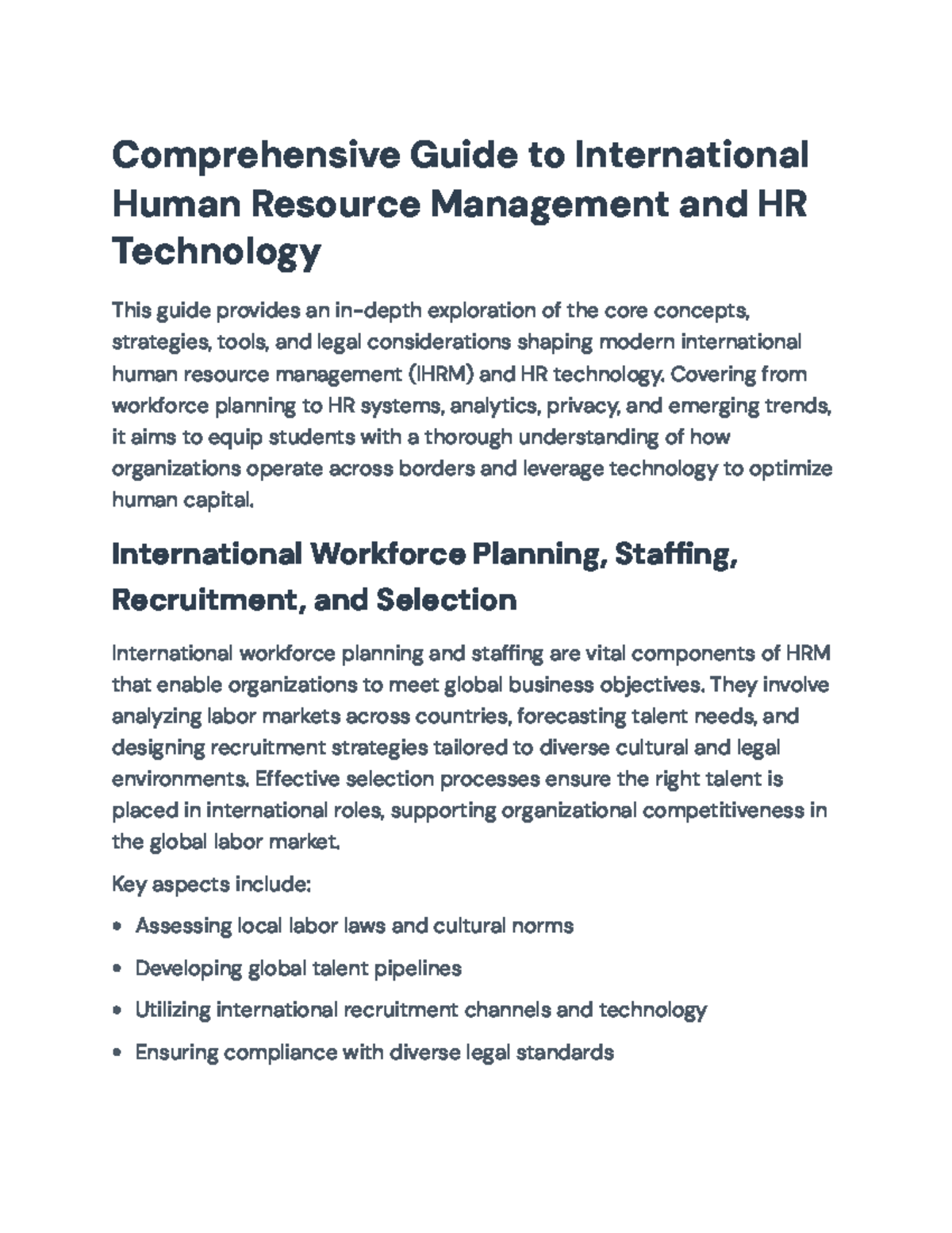 Comprehensive Guide to IHRM and HR Technology: Strategies & Trends ...