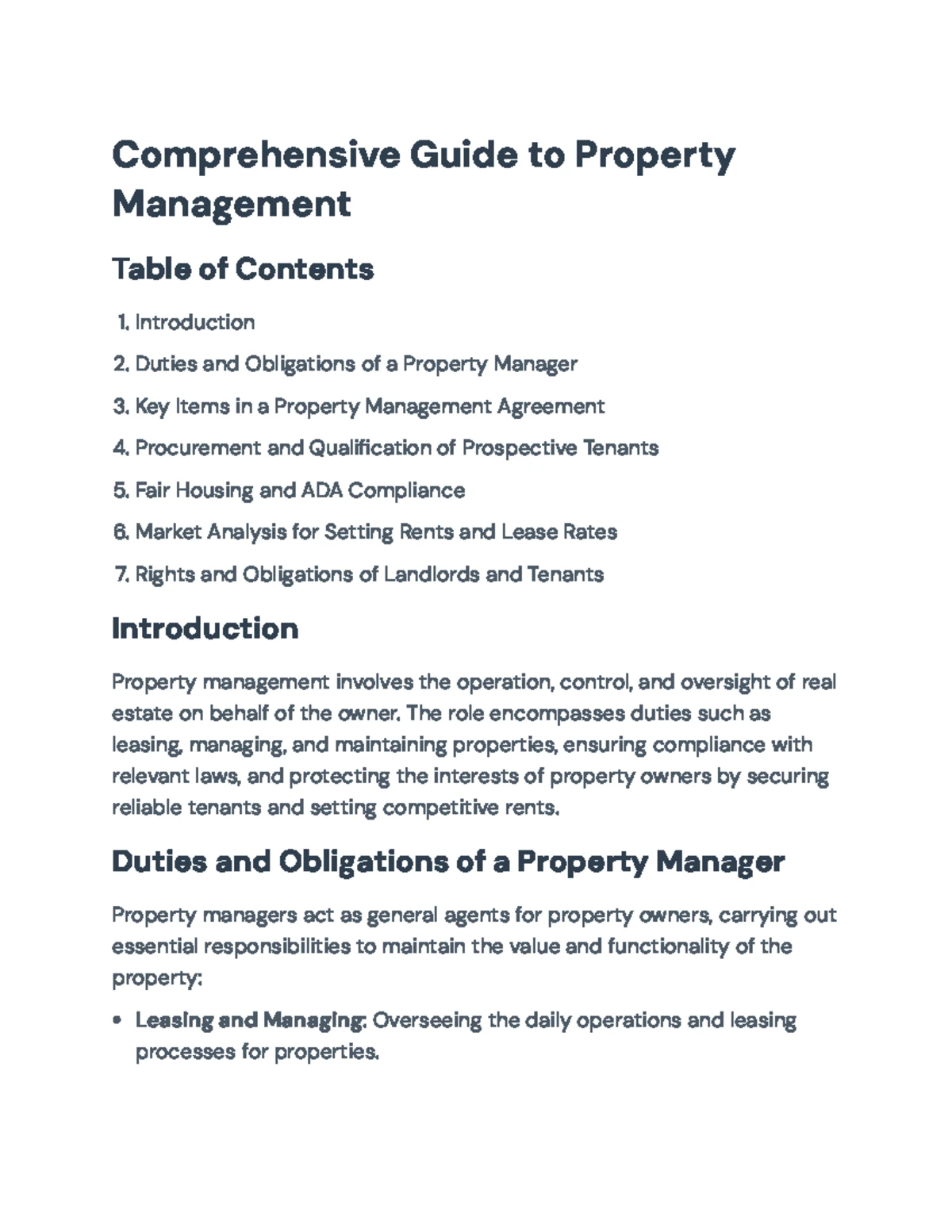 Comprehensive Guide to Property Management Principles and Practices ...