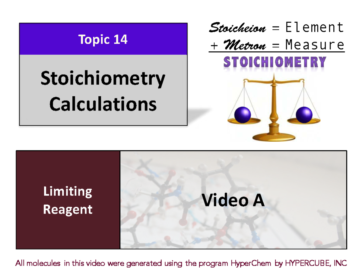 C1T14 Limiting Reagent & Stoichiometry Calculations Notes - Studocu