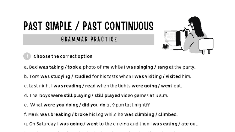 Past Simple vs Past Continuous Grammar Practice - Studocu