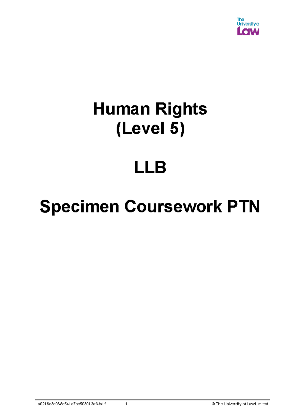 2324 HUM Level 5 CE01 Specimen Coursework Assessment Notes - Studocu