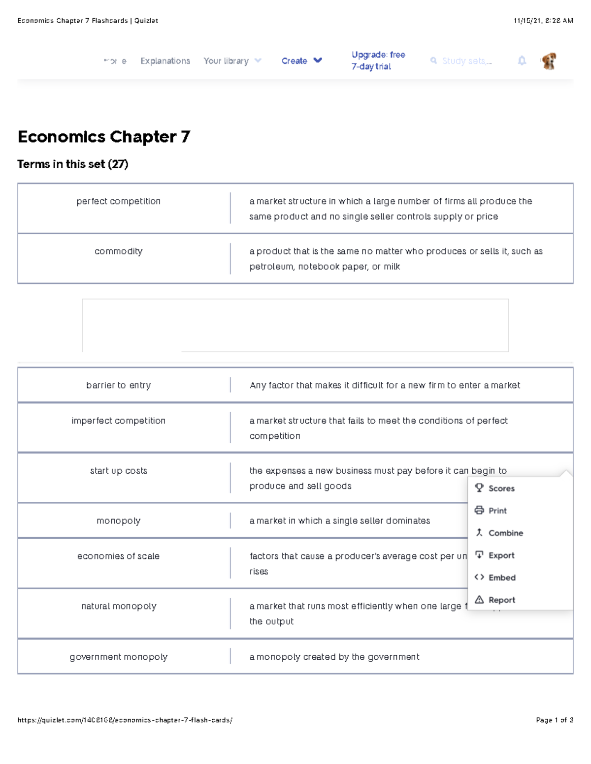 Economics CH7 Flashcards: Key Terms and Concepts Explained - Studocu