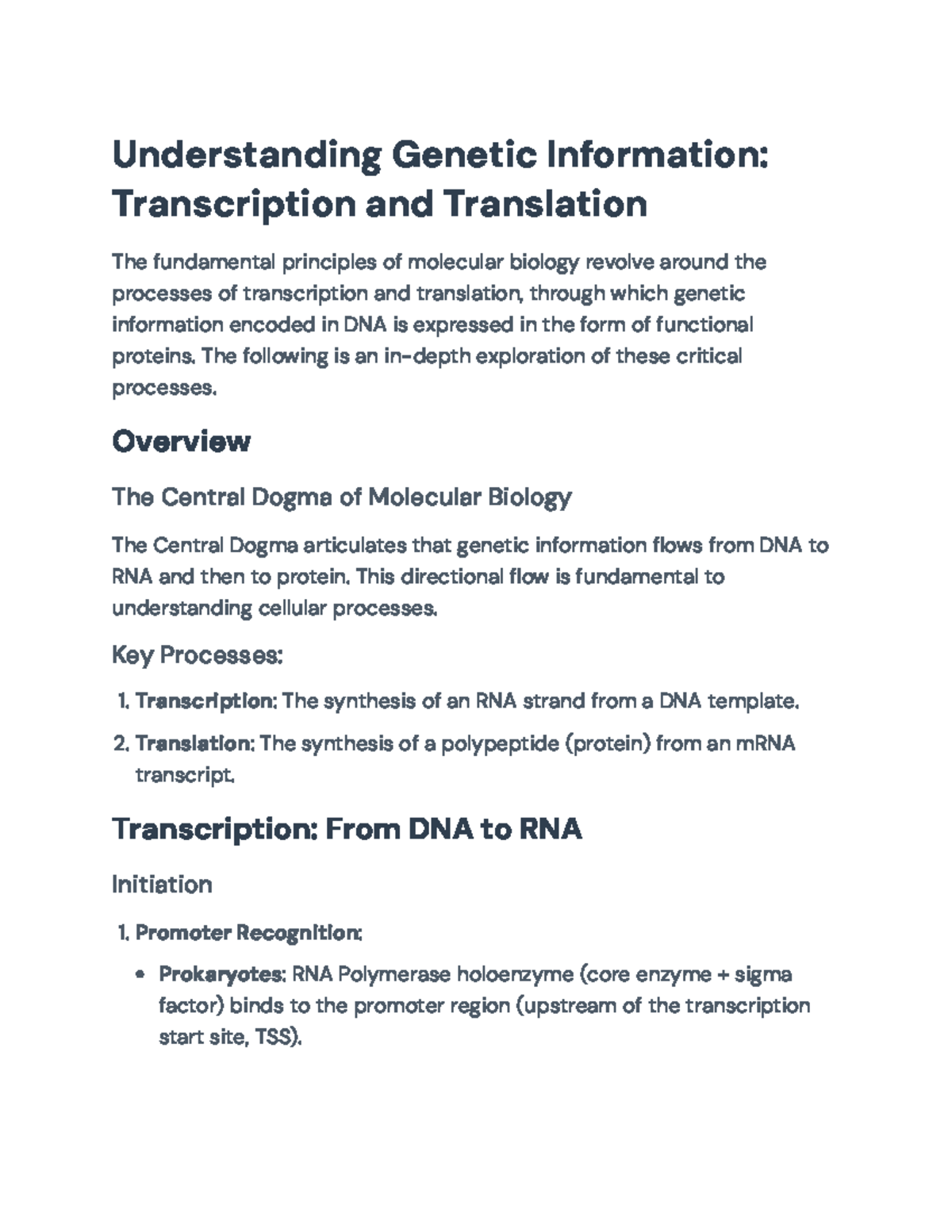 Transcription and Translation: Key Processes in Molecular Biology ...