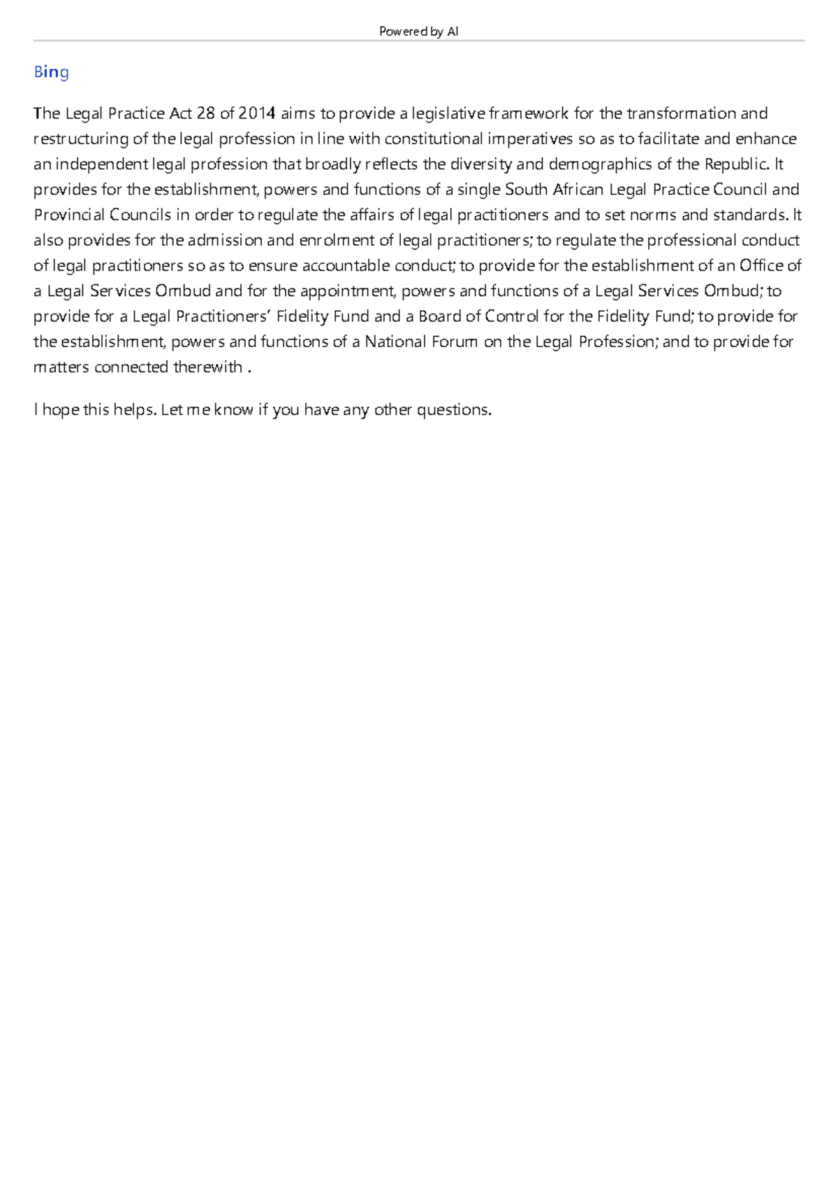 Legal Practice Act 28 of 2014 - Summary Notes - Studocu