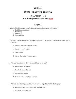 ACG Exam 1 Study Guide: Key Concepts from First Four Chapters - ACG ...