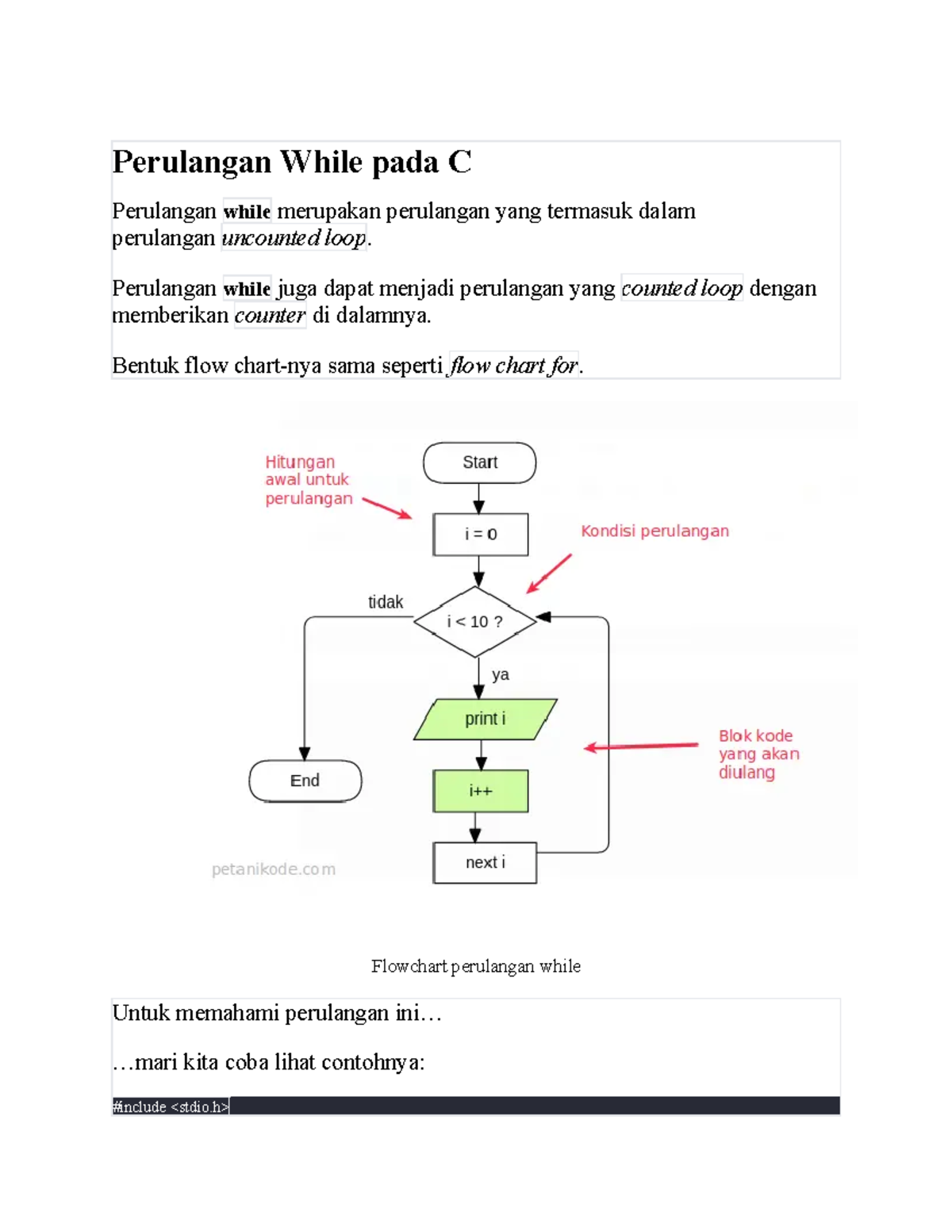 Perulangan While, Do/While, dan Nested Loop dalam C Programming - Studocu