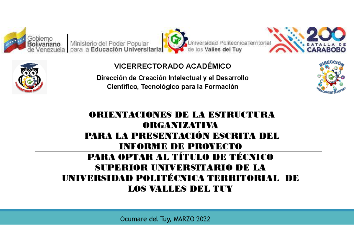 Orientaciones para el Informe de Proyecto Socio Integrador PSI UPTVT ...