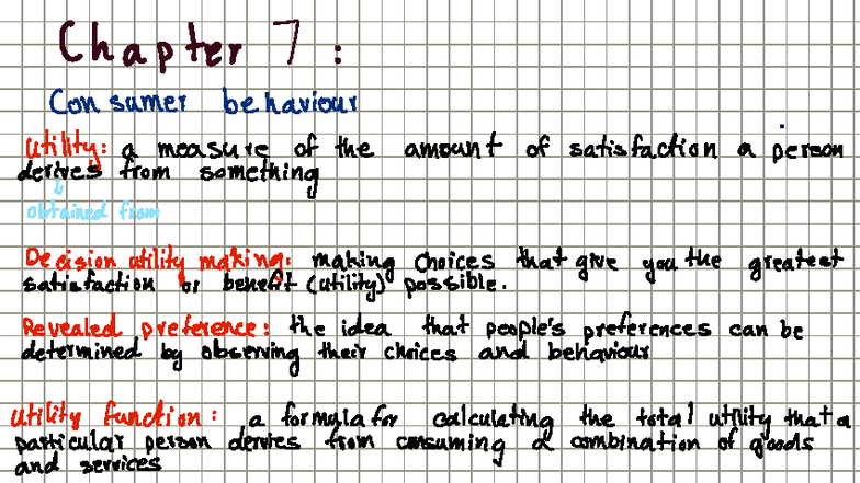 Chapter 7: Consumer Behavior and Utility Analysis Notes - Studocu