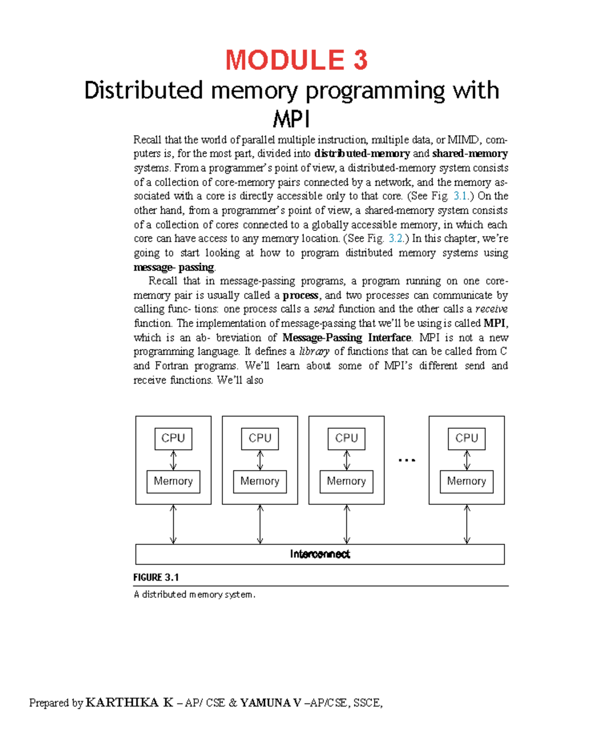 BCS702 Module 3: Distributed Memory Programming with MPI - Studocu