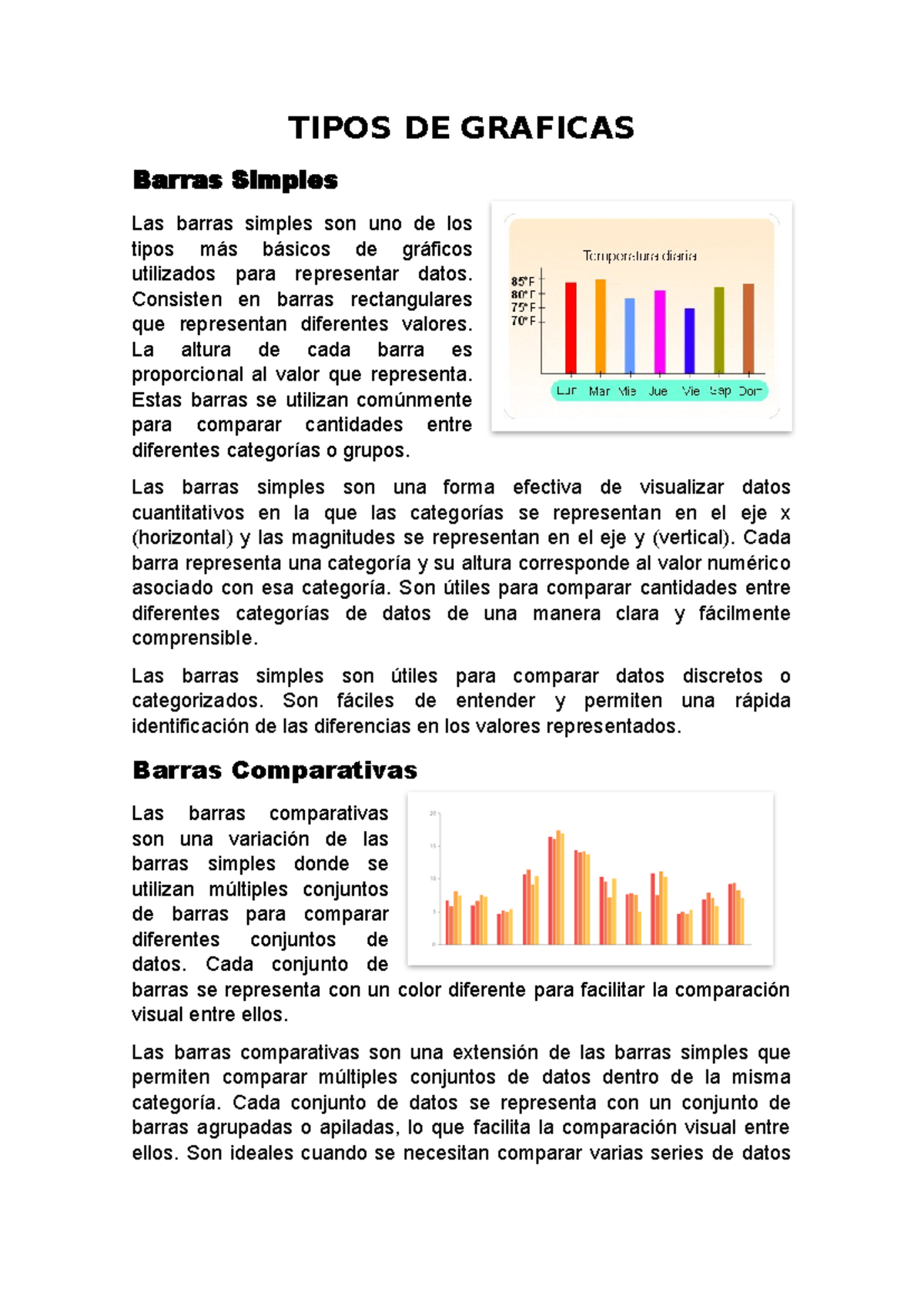 Tipos DE Graficas - TIPOS DE GRAFICAS Barras Simples Las barras simples ...