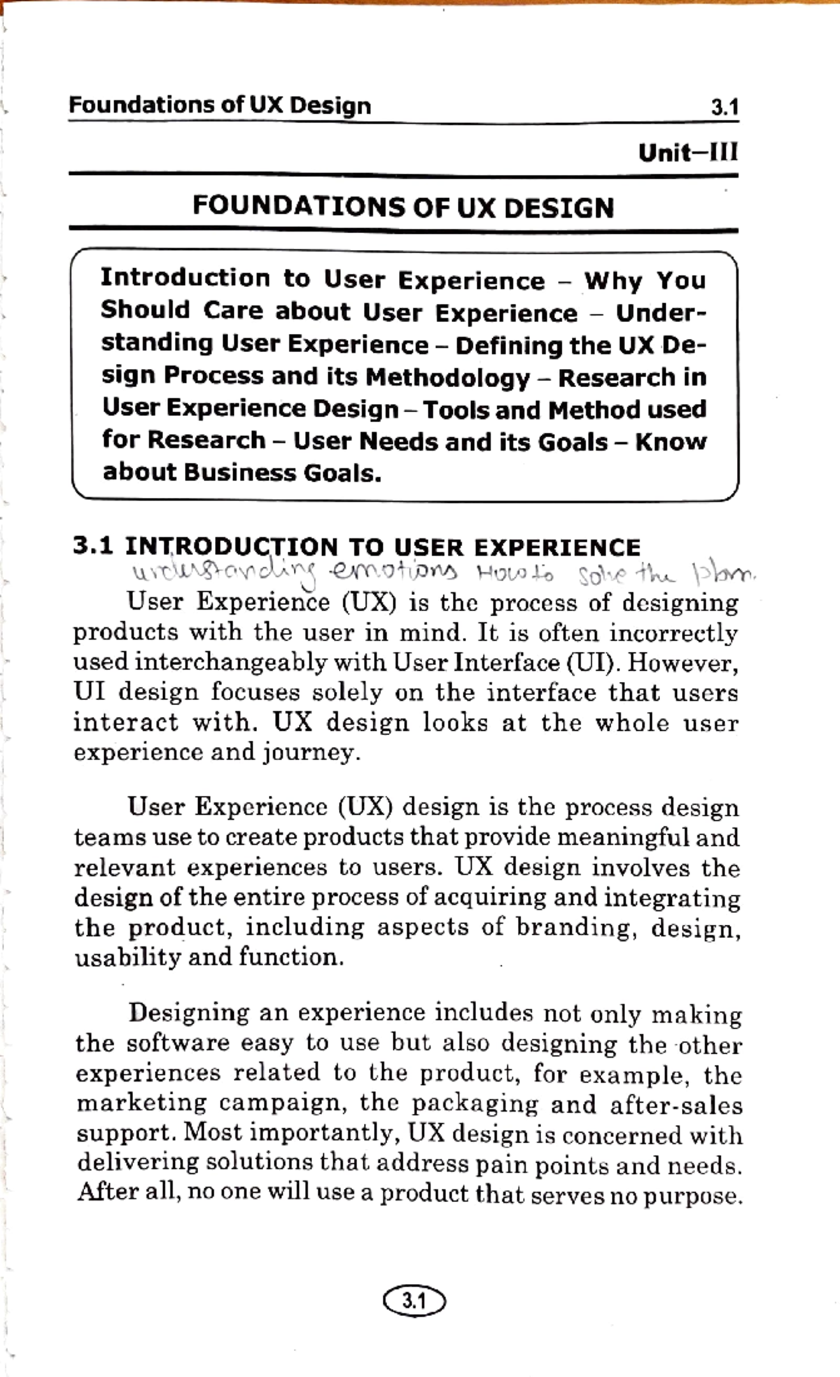 UX Design Foundations and Key Concepts - Unit 3 Lecture Notes - Studocu
