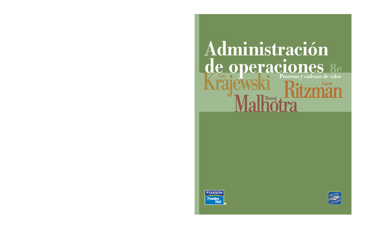 Administración de Operaciones: Capítulo 15 - Krajewski, Ritzman y ...