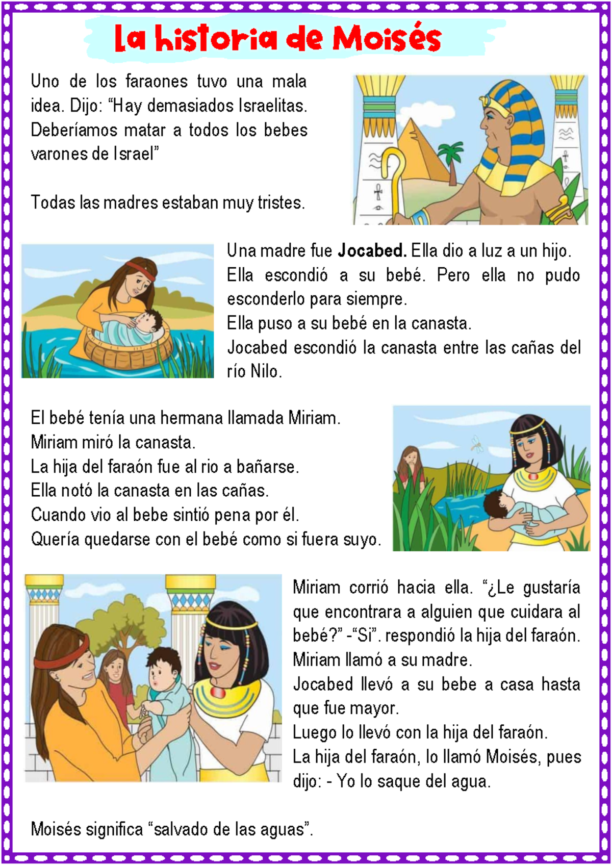 F. La historia de Moisés: Resumen y Preguntas Esenciales - Studocu