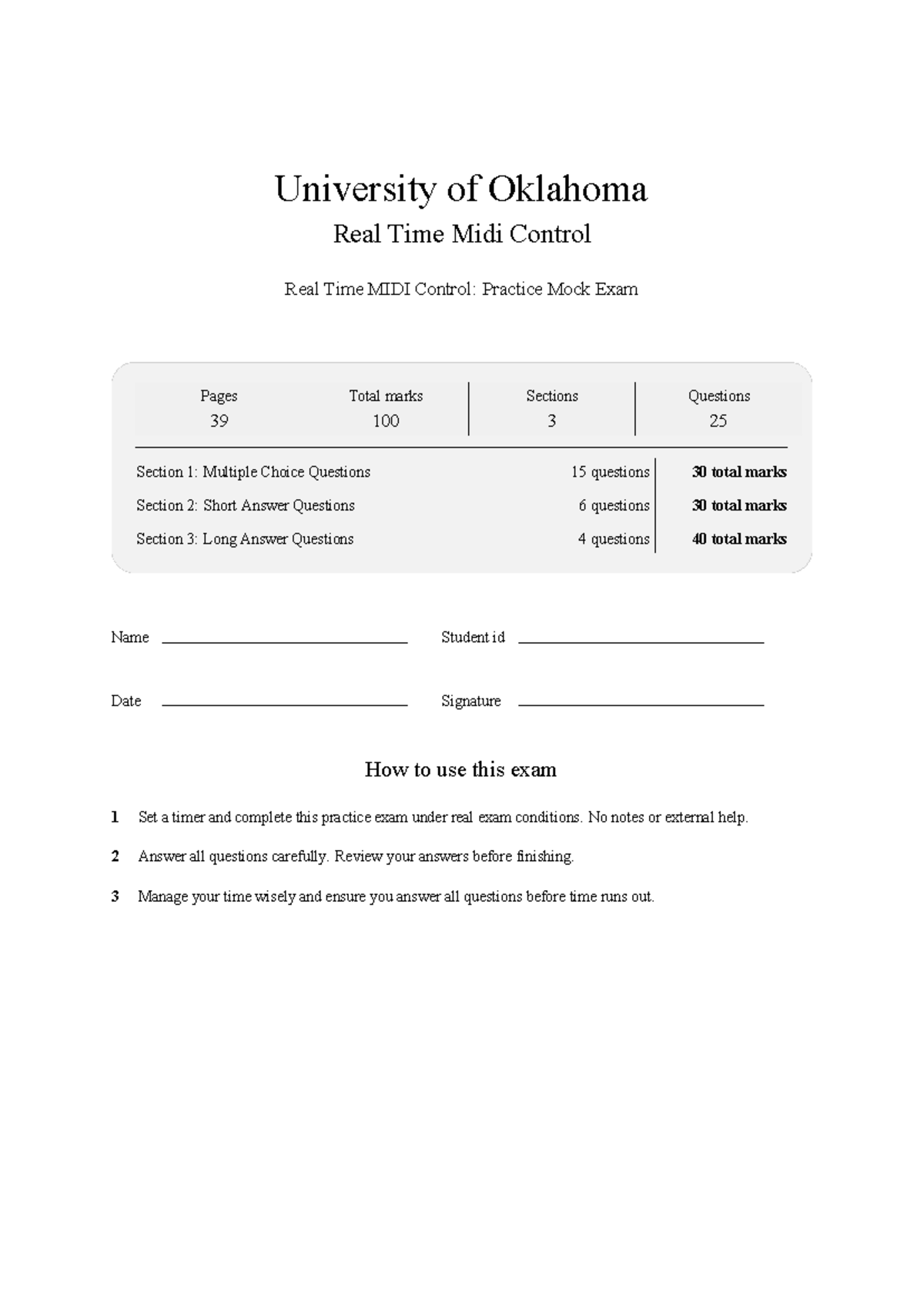 MUTK 4163 Real Time MIDI Control: Practice Mock Exam 2026 - Studocu