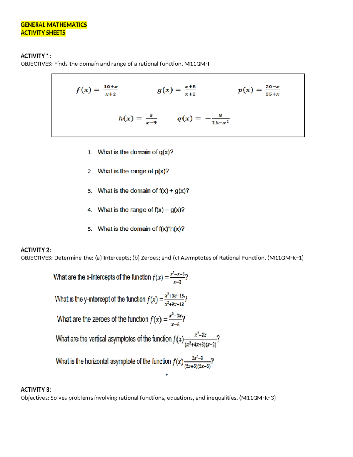 Worksheets- Project-FOR- General- Mathematics - Copy - bs crim ...