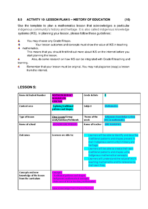 [Solved] 74 LESSON 4 Emergent Mathematics Plan a lesson to teach Grade ...
