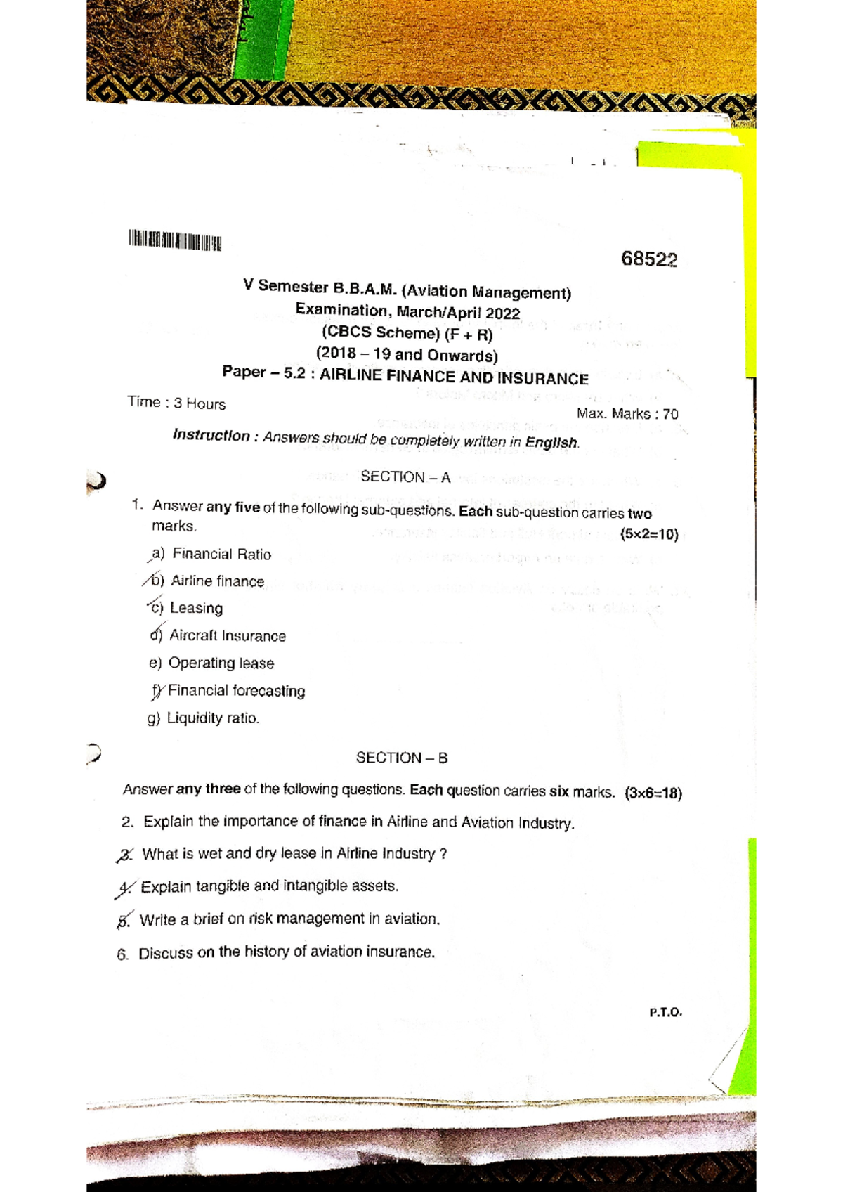 5th Semester Previous Year Question Paper Analysis - Studocu
