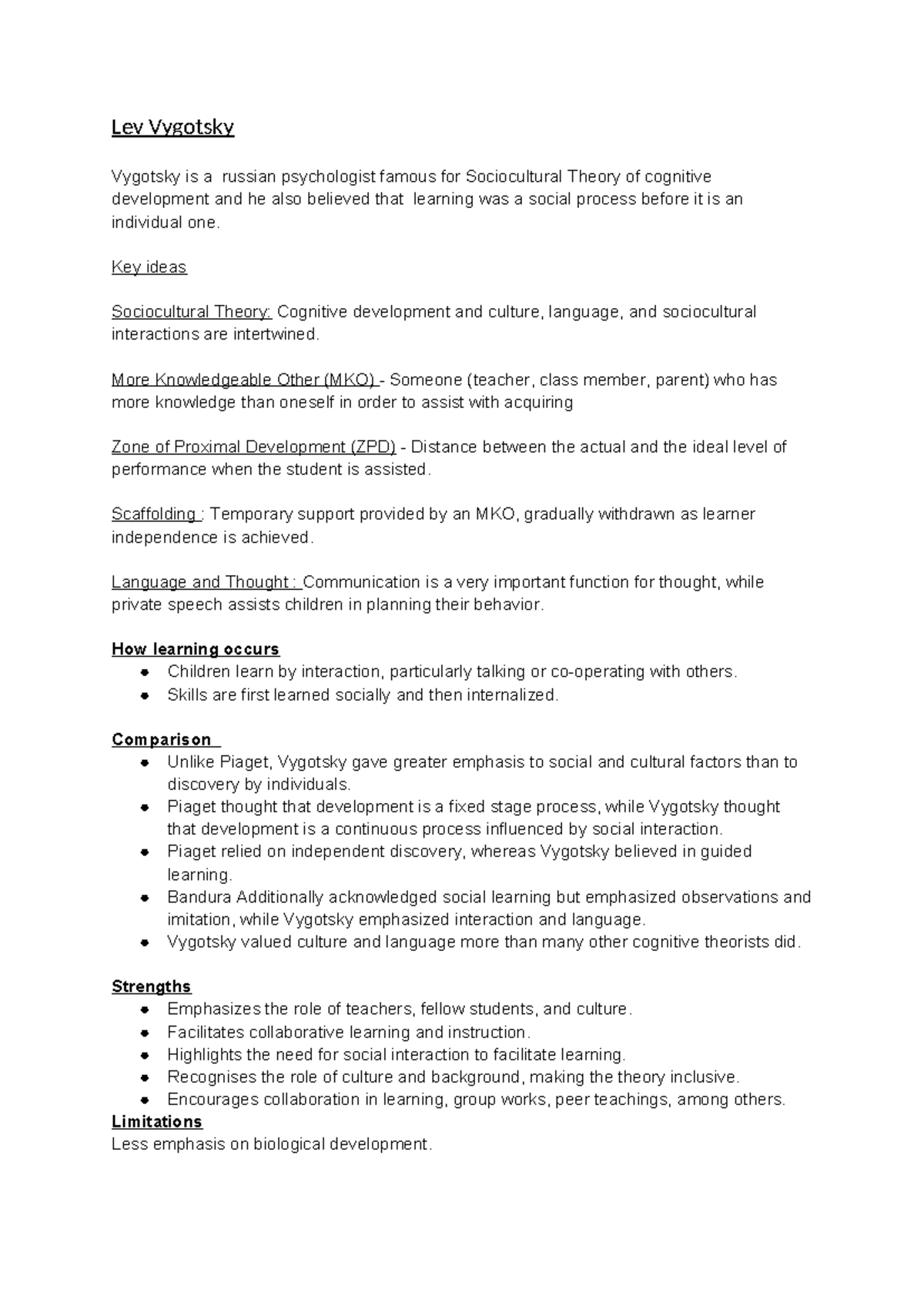 Sociocultural Theory Insights: Lev Vygotsky's Key Concepts - Studocu