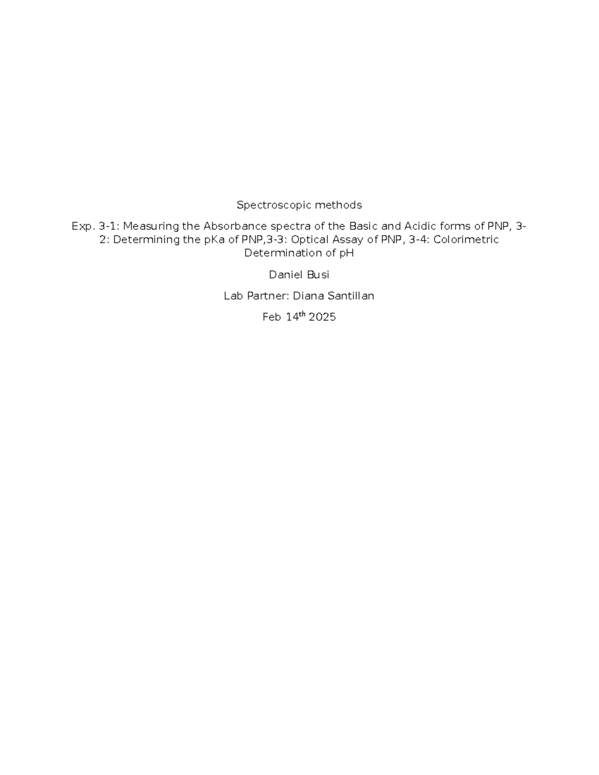 Biochem 202 - Final Lab Report for Experiments 3.1, 3.2, and 3.3 - Studocu