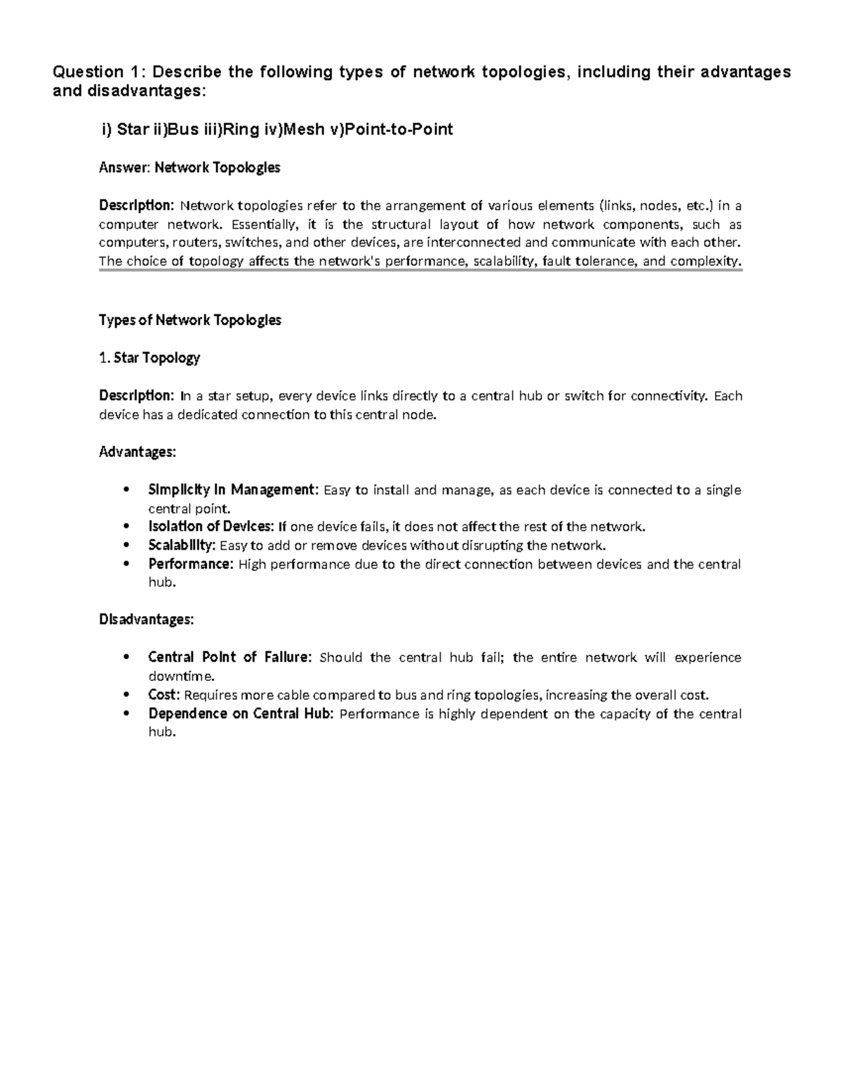 Assignment 1: Network Topologies and Hierarchical Design Analysis (CS101) - Studocu