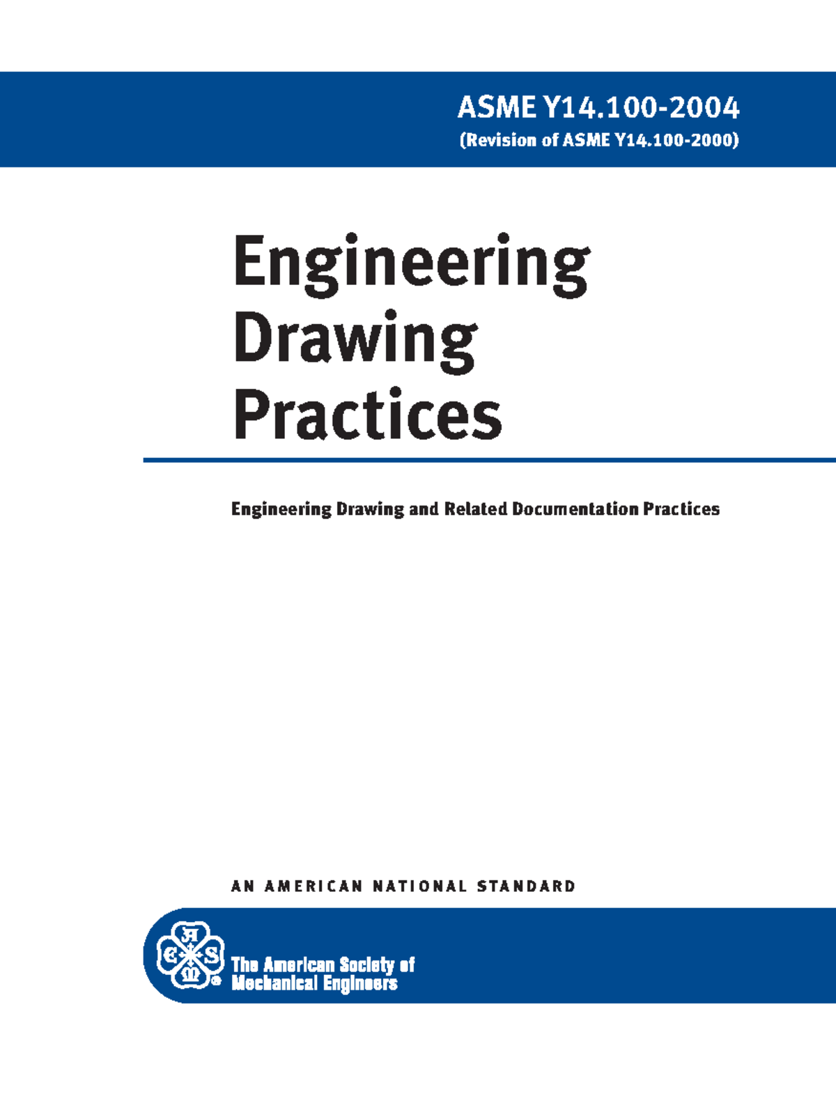 ASME Y14.100-2004 Engineering Drawing and Documentation Practices - Studocu
