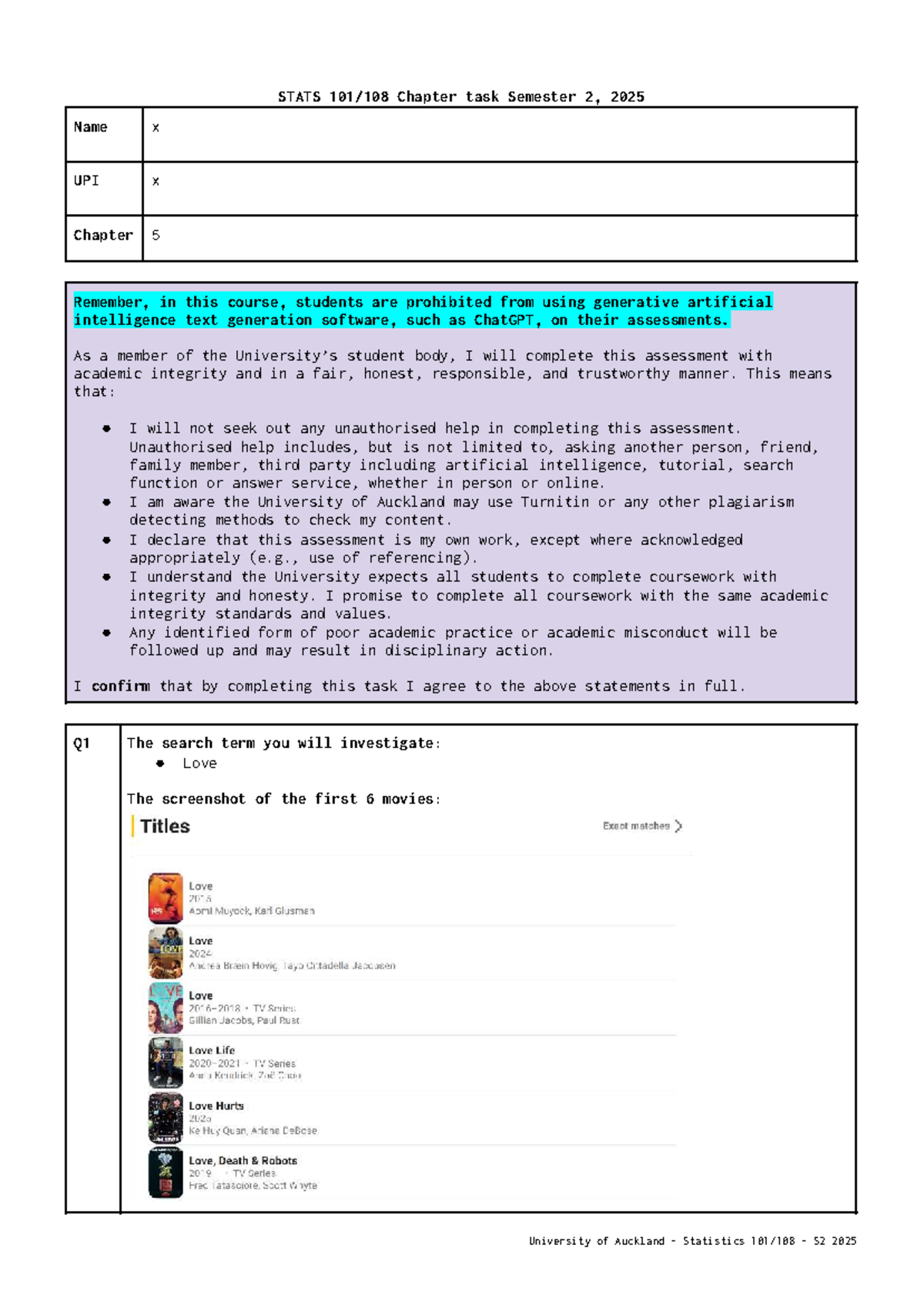STATS108 Chapter 5 Task: Estimation & Movie Poster Analysis - Studocu