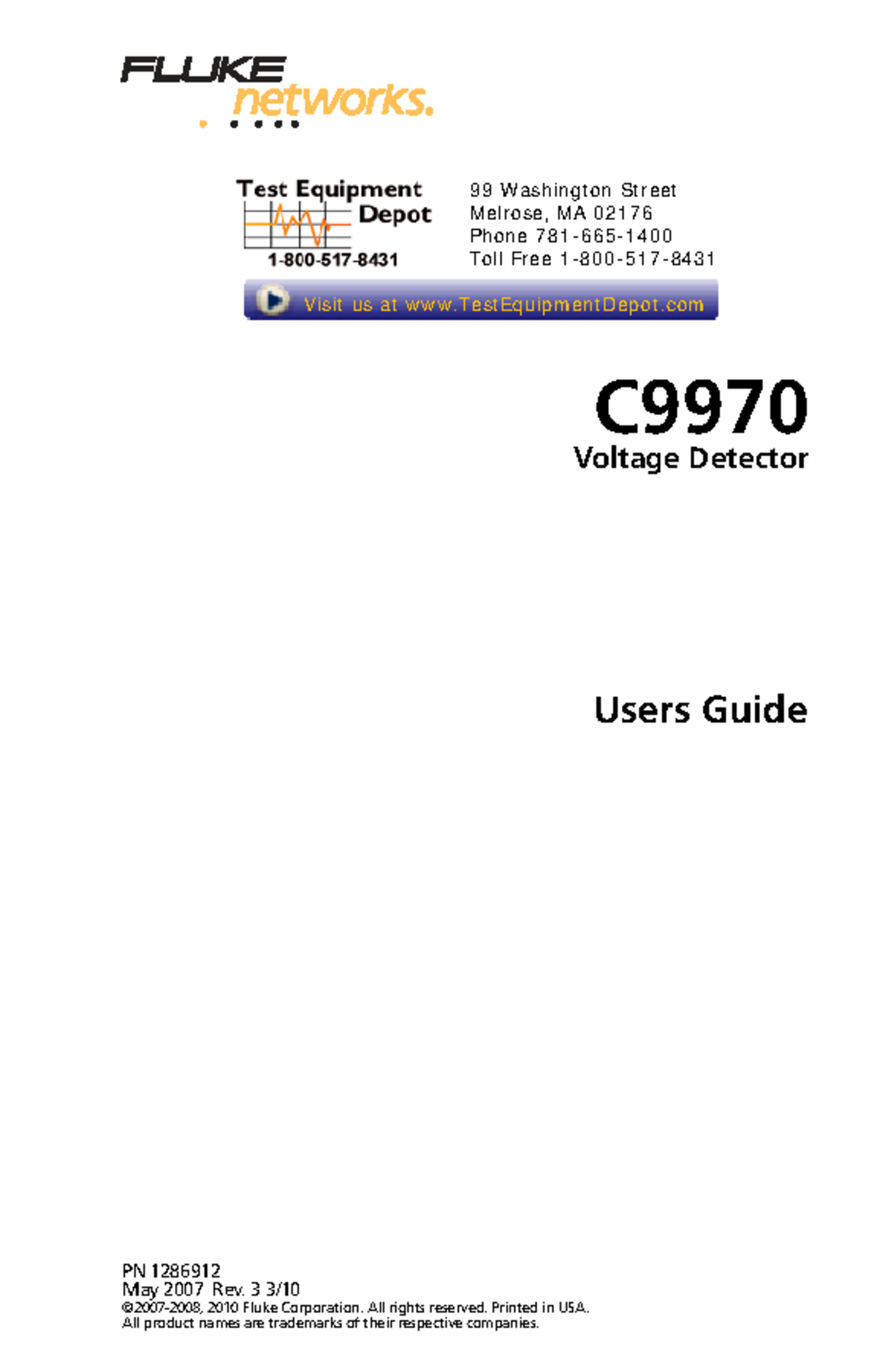 C9970 Voltage Detector User Manual: Care, Maintenance & Testing - Studocu