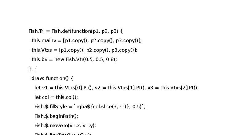 Fish2 - kcj - Fish = Fish(function(p1, p2, p3) { this = [p1(), p2(), p3()]; this = [p1(), p2 ...