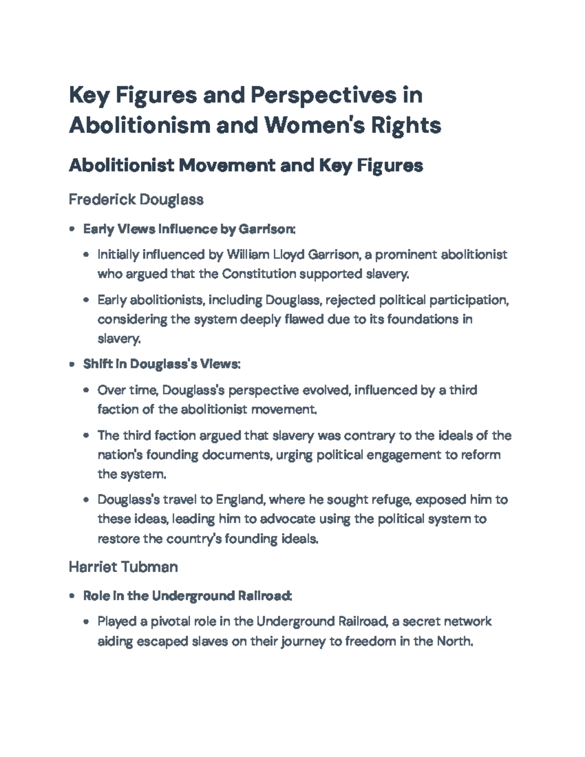 Abolitionism & Women's Rights: Key Figures and Movements - Key Figures ...