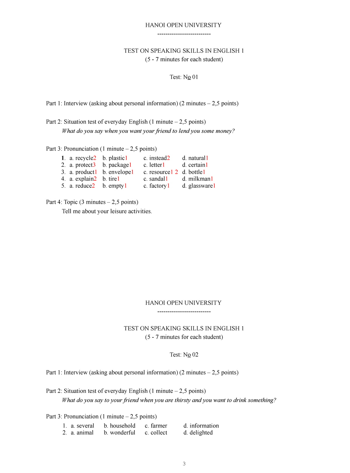 Speaking 1 - Basic English Skills Test Overview and Practice Tasks ...