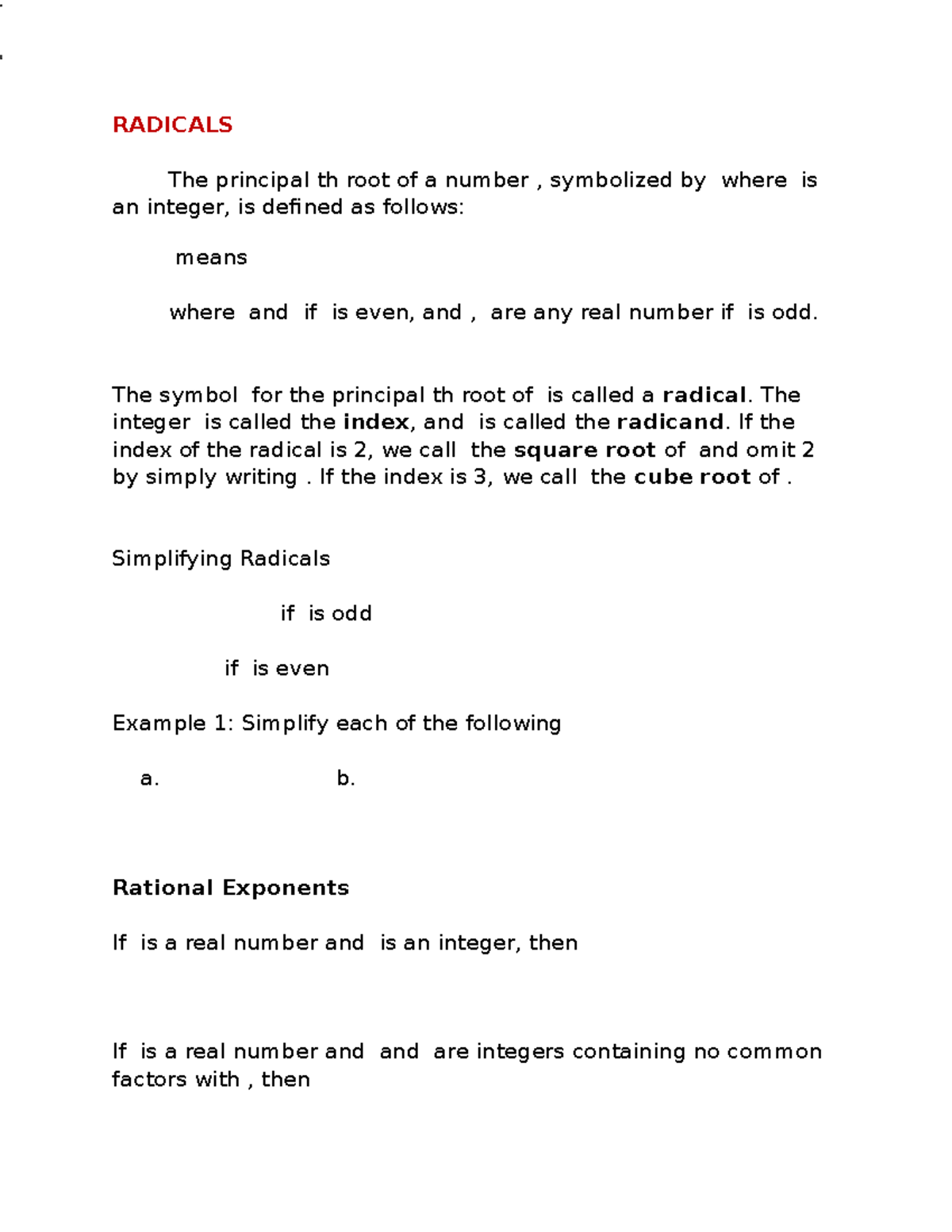 History of Math: Understanding Radicals and Their Properties - Studocu