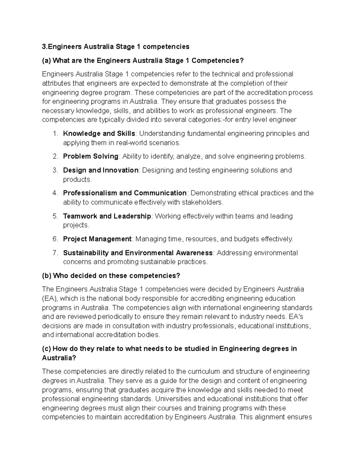 Engineers Australia Stage 1 Competencies: Week 2 Tutorial Insights ...