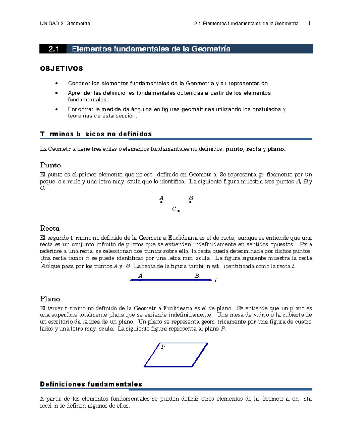 Elementos fundamentales de la geometria - Aprender las definiciones ...