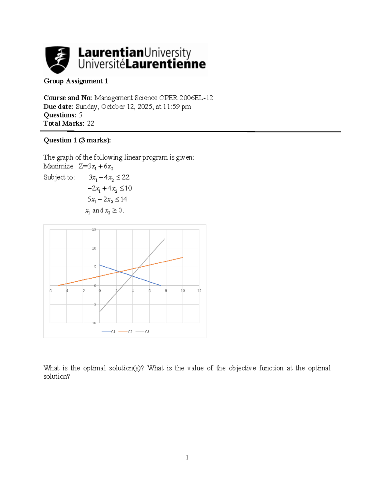 OPER2006 Group Assignment 1: Linear Programming & Simplex Method - Studocu