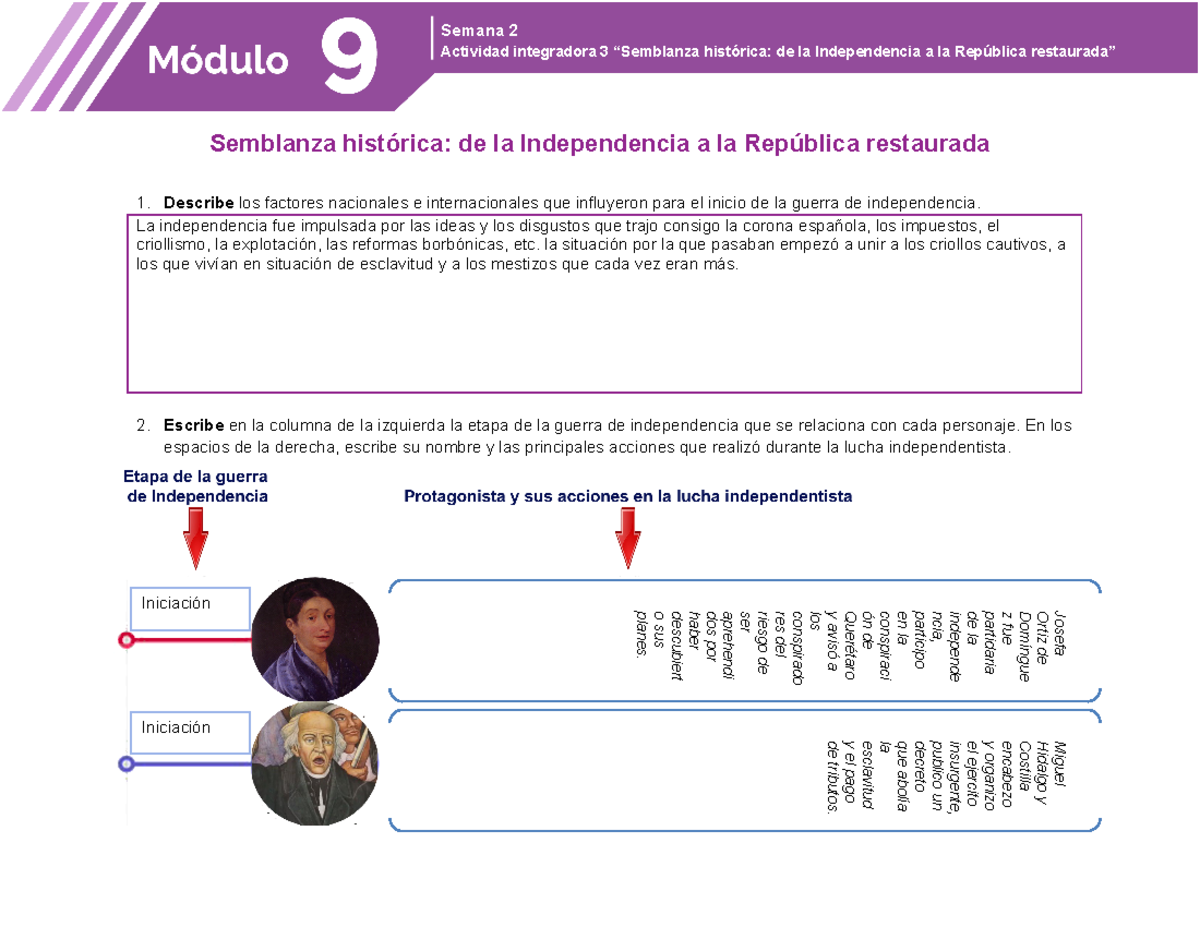 Modulo 9. Semana 2. Actividad Integradora 3: Historia y Política ...